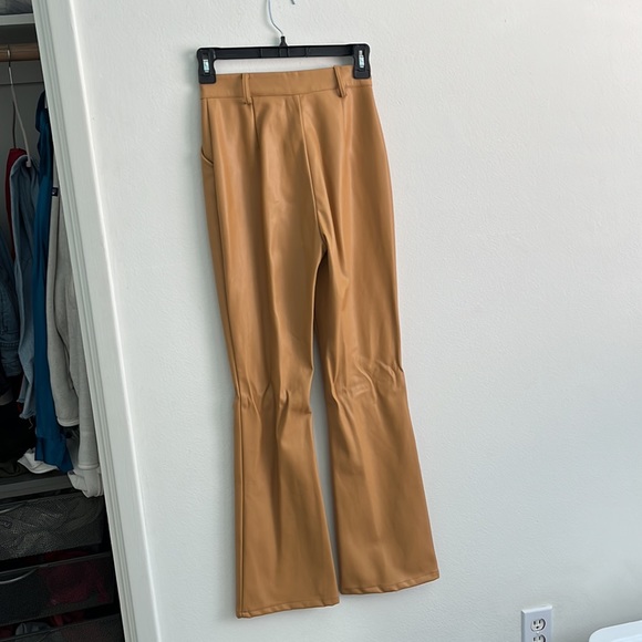 Meshki | Pants & Jumpsuits | Meshki Tan Leather Pants | Poshmark